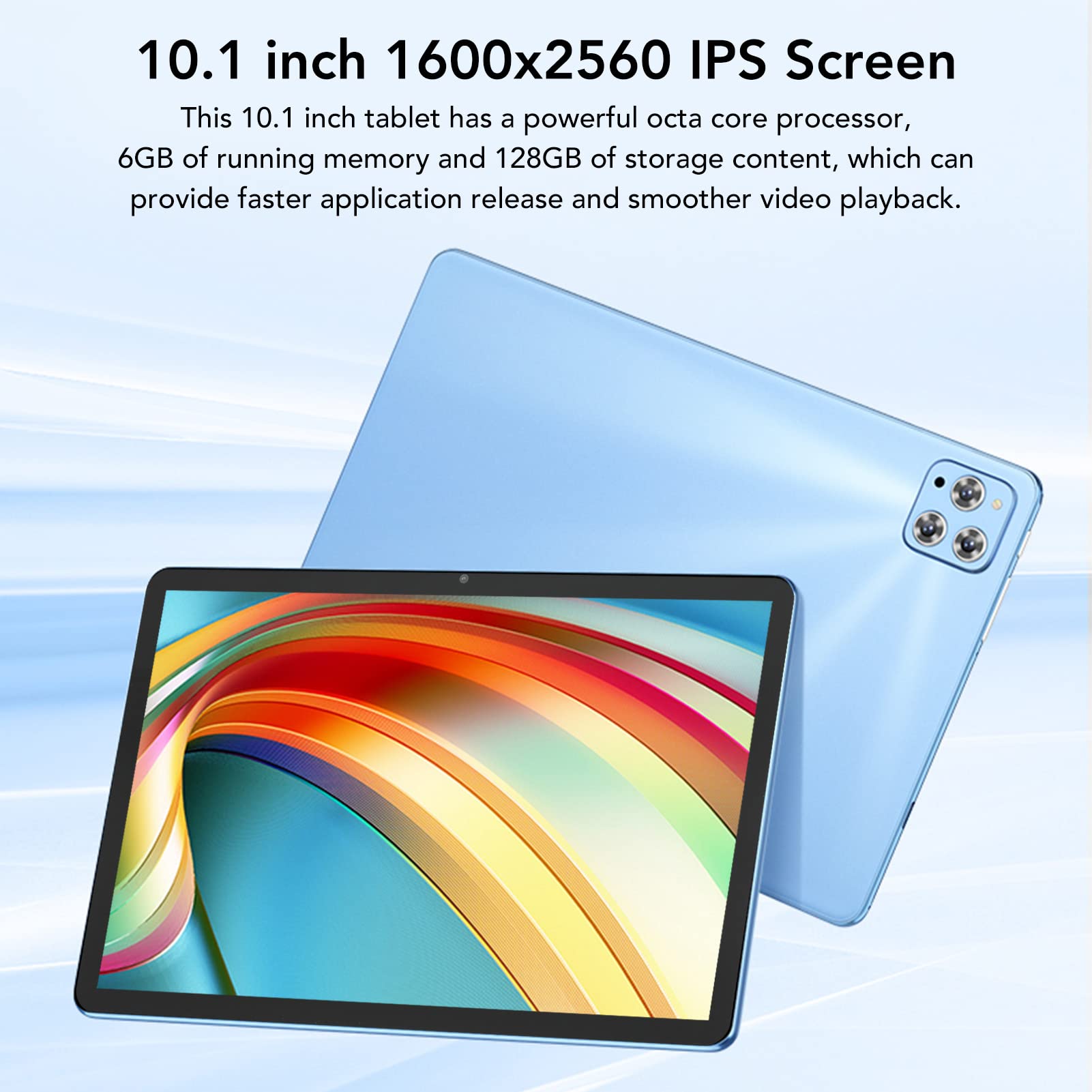 AMONIDA Portable Tablet, 6G RAM 128G ROM 10.1 Inch Tablet for Travel for Home (US Plug) (AMONIDAg6inz9pc80-12)