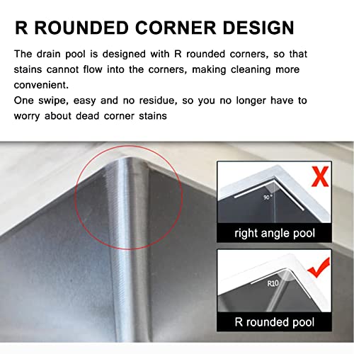 ALEEJA Free Standing Kitchen Sink 304 Stainless Steel Single Bowl Basin Sink with Faucet for Indoor Outdoor Bathroom Restaurant,Bar