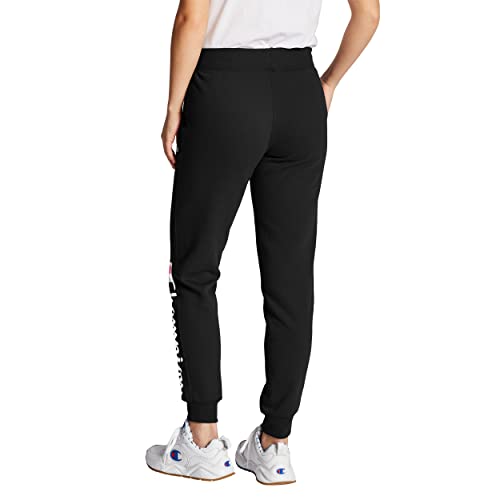 Champion Women's Powerblend Joggers, Script Logo, Black-Y07459, X-Small