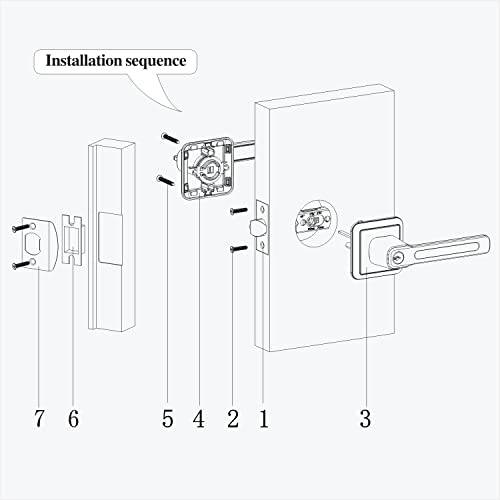 BAOLONG Door Handle Locking Lever with Modern Contemporary Square Design,Front Door Lock Entry Lever with Lock for Exterior or Interior Door Satin Nickel Keyed Lock.