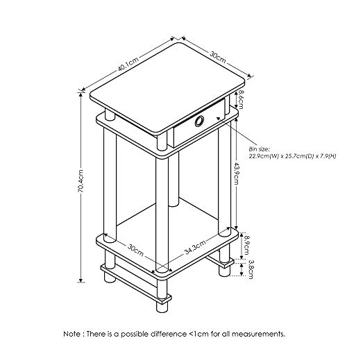 Furinno Turn-N-Tube End Table, 2-Pack, Espresso