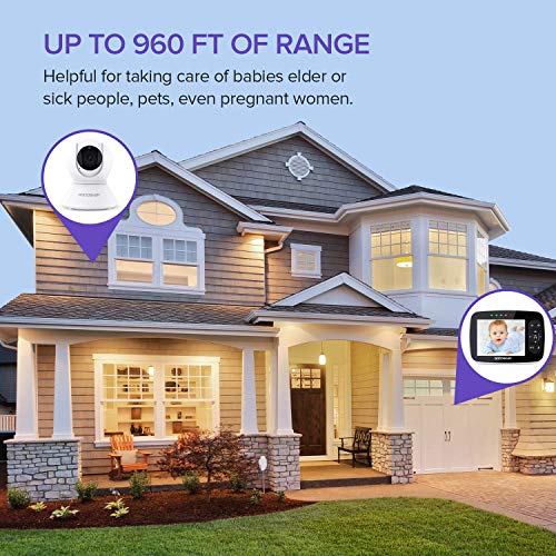 GoodBaby Baby Monitor with Remote Pan-Tilt-Zoom Camera|Keep Babies Safe with 3.5β Large Screen, Night Vision, Talk Back, Room Temperature, Lullabies, 960ft Range1