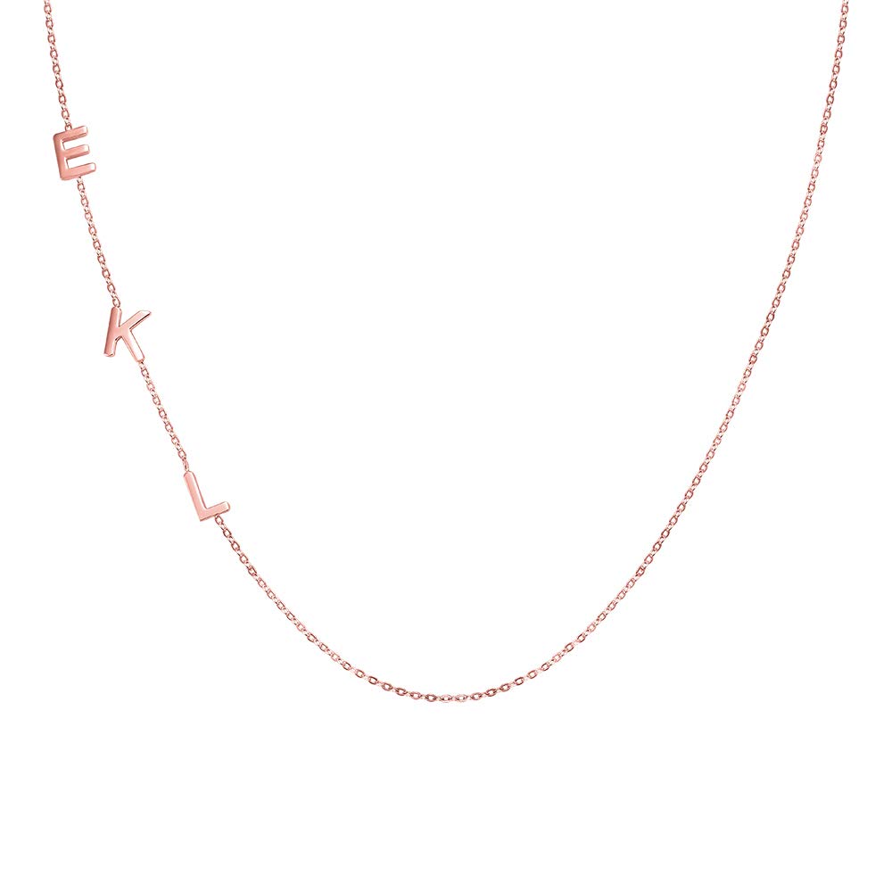 AILIN Custom Dainty Sideways Initial Necklace 925 Sterling Silver Personalized Alphabet 26 A-Z Letter Pendant Birthday Christmas Gifts For Women Mother