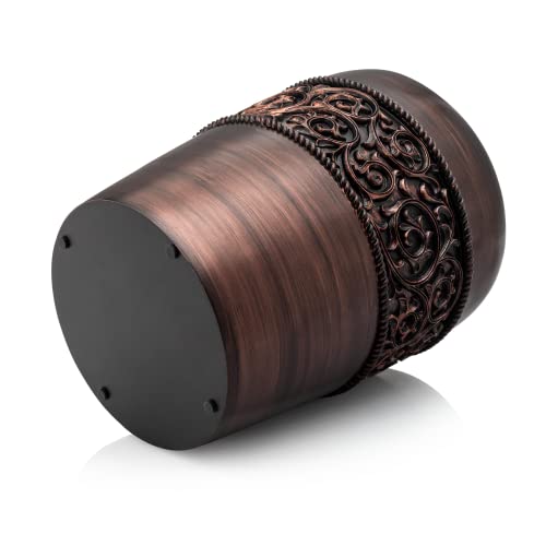 Essentra Home Small Trash Can β Decorative Bronze Wastebasket Ideal for Bathroom, Bedroom or Office β Garbage Can with 2.2 Gallon Capacity β Bronze Collection