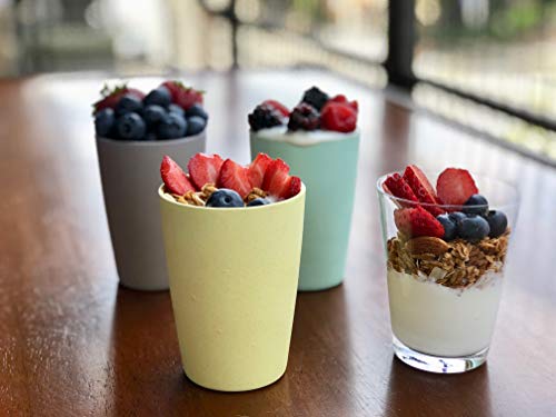 Miracle Bean X Kids Bamboo Fibre Drinking Cups, (Set of 6) for Milk, Juice, Water, Non Toxic, Biodegradable, Eco Friendly 8oz