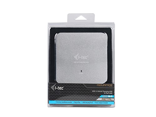 i-tec USB 3.0 10-Port Metal Charging Hub with Power Adapter 10x USB 3.0 Ports for Windows MacOS Linux Android