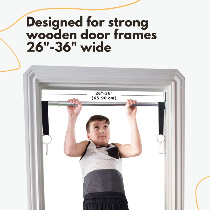 DreamGYM Doorway Sensory Swing Kit - Blue Compression Swing and Trapeze Bar with Red Gym Rings Combo