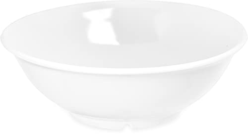 Carlisle FoodService Products Plastic Serving Bowl, Footed Bowl for Restaurants, Hospitals, 36 Ounces, White, (Pack of 12)