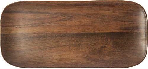 Carlisle FoodService Products Epicure Plastic Tray, 14.75" x 6.75", Dark Woodgrain (Pack of 12)