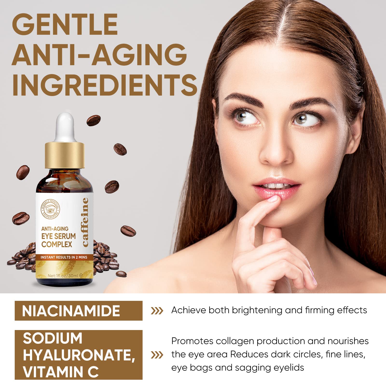 Aromandina Skin Serum - Caffeine, Licorice, Niacinamide, Sodium Hyaluronate, Vitamin C
