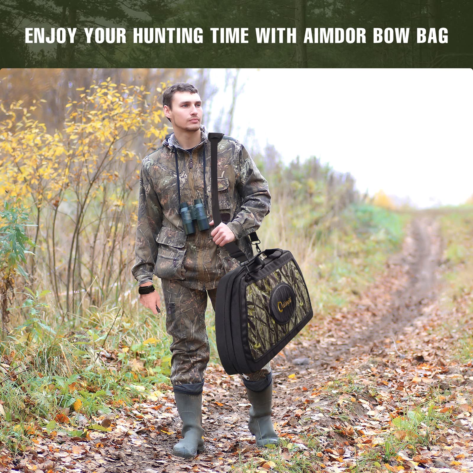 Aimdor Archery Bow Bag Safe Shot Bow Case Compound Bow Bag Portable Carry Bag Camo
