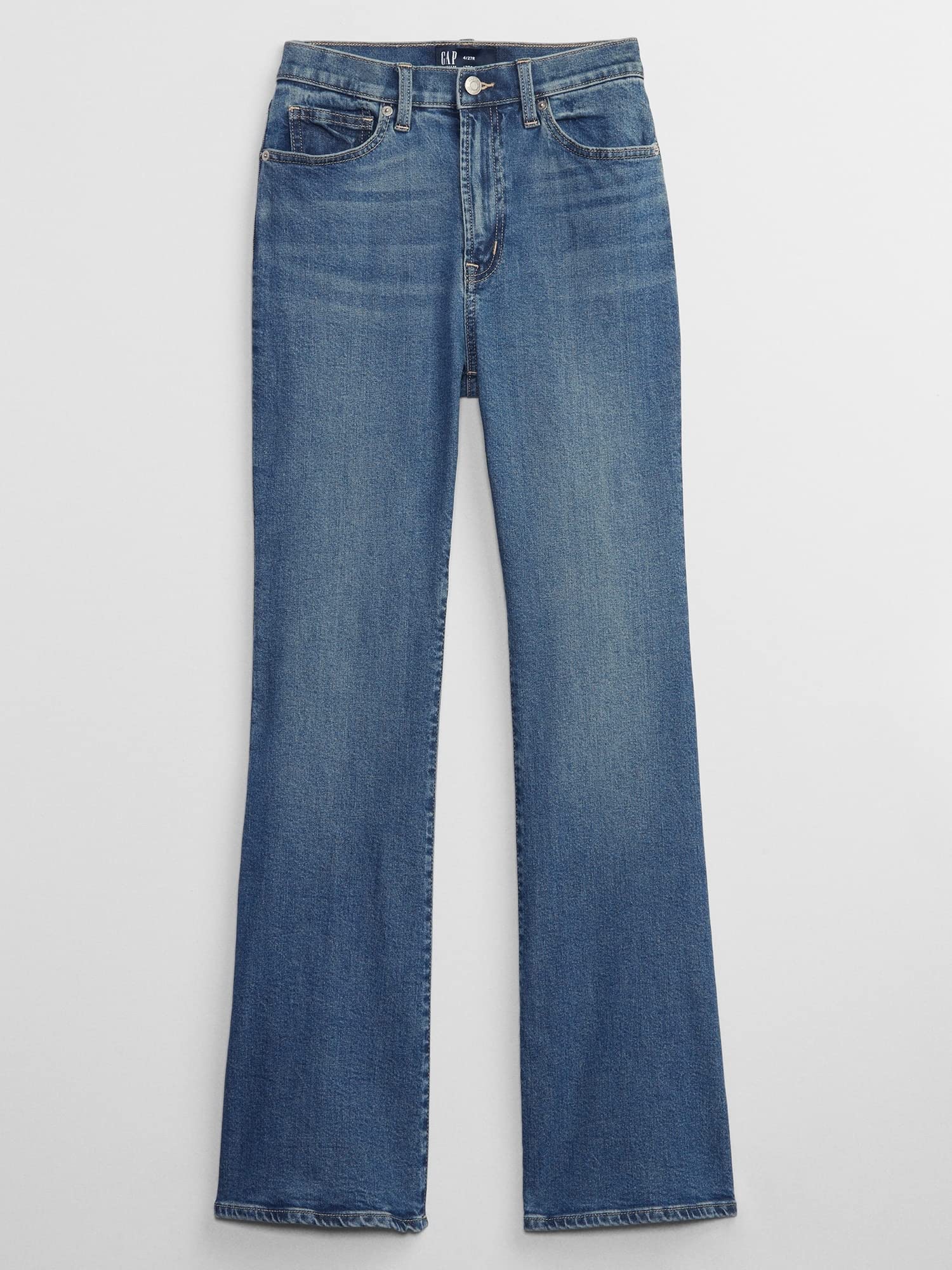 GAP Womens High Rise Flare Jeans, Dark Wash, 27 Regular US