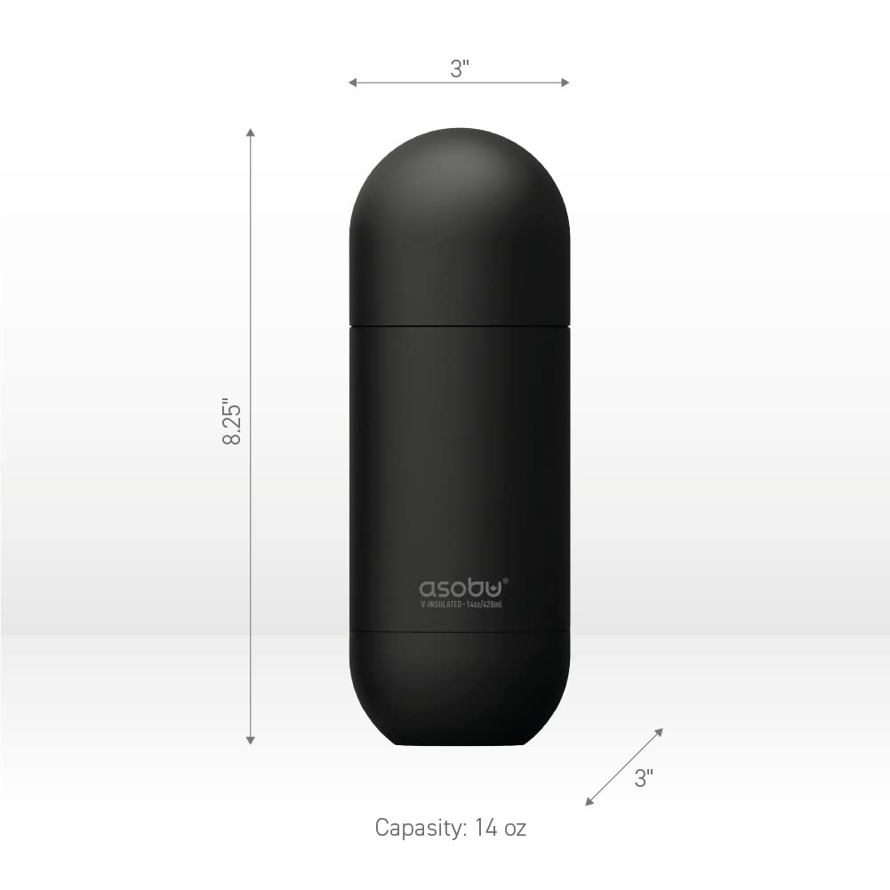 asobu Orb Stainless Steel Double Wall Insulated Travel Water Bottle β Lid Doubles as a Cup 14 Ounce (Pastel Blue)