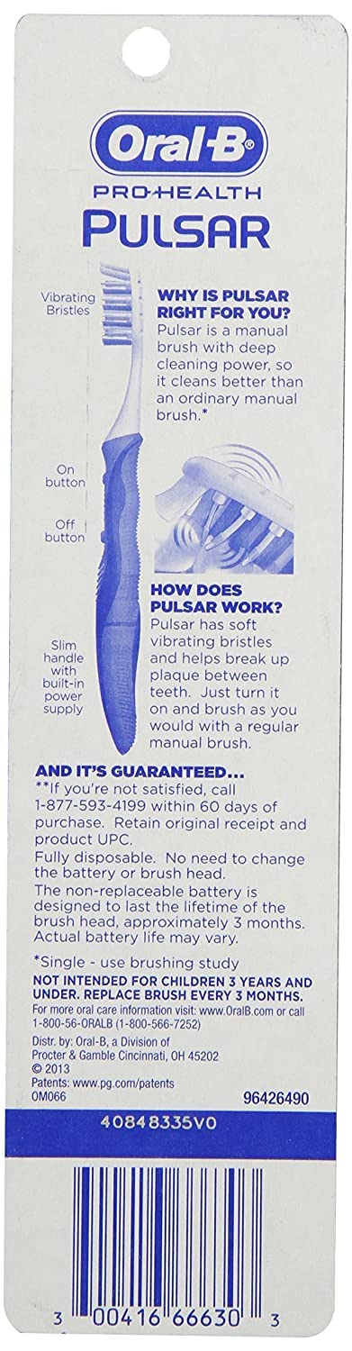 Oral-B Pulsar Toothbrush Soft, Pack of 4