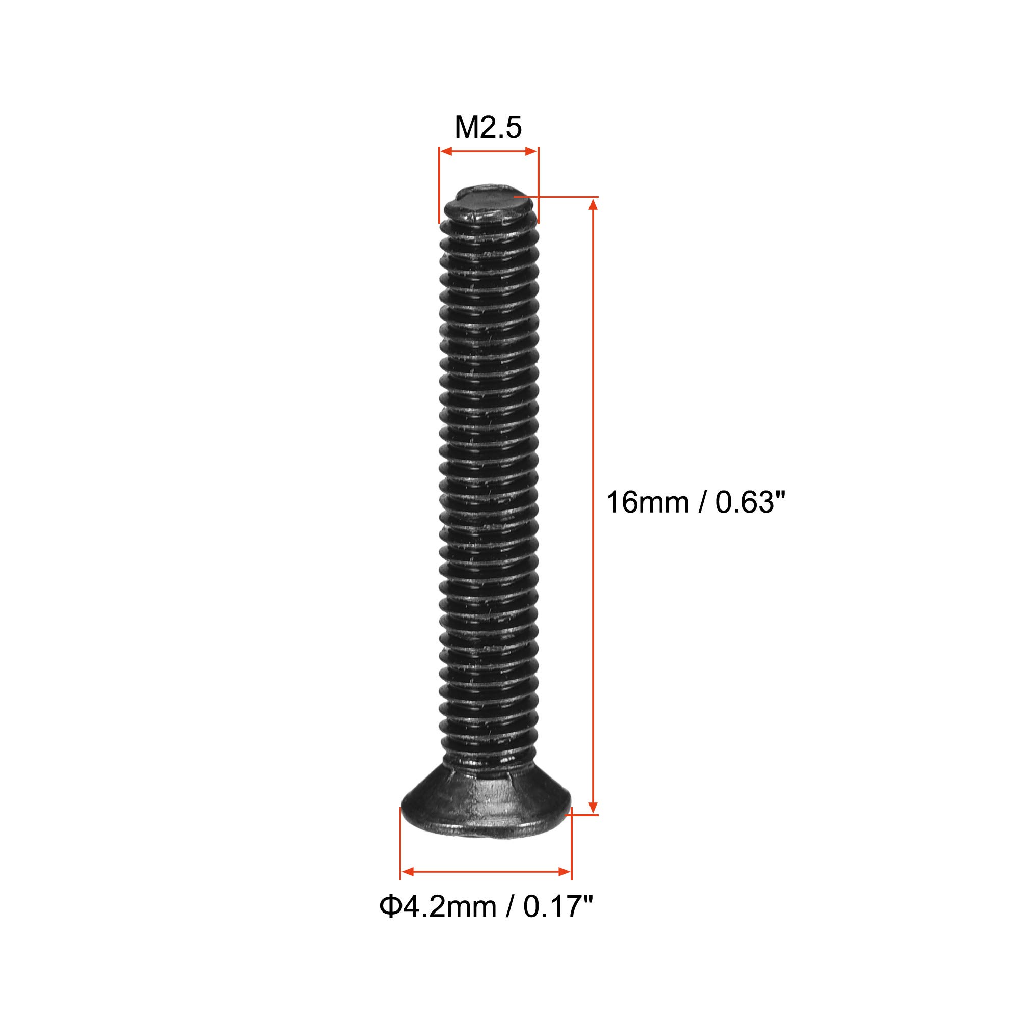 uxcell M2.5 x 16mm Phillips Screw Fasteners Black for Laptop PC TV Fan Switch 350pcs