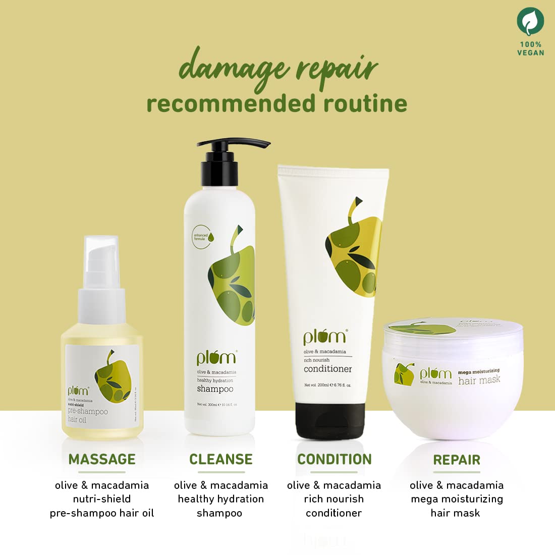 Olive and Macadamia Nutri-Shield Pre-Shampoo Hair Oil, For Dull, Damaged, Coloured Hair | Vegan Hair Oil