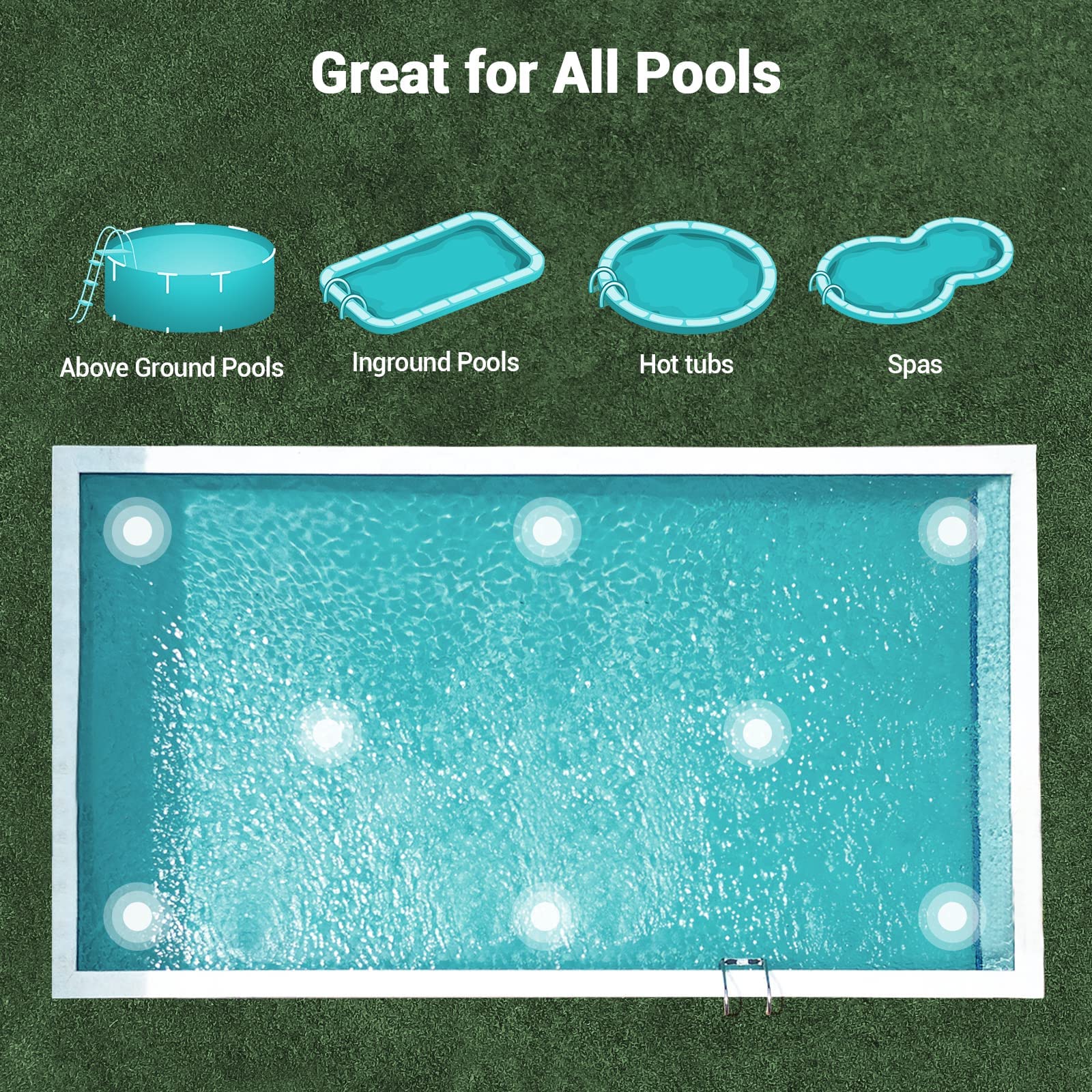 AIPER Cordless Pool Vacuum, Handheld Rechargeable Pool Vacuum Cleaner, Over 60 mins Running Time, Perfect for Above Ground Pools and In-Ground Pools, for Leaves, Sand and Debris