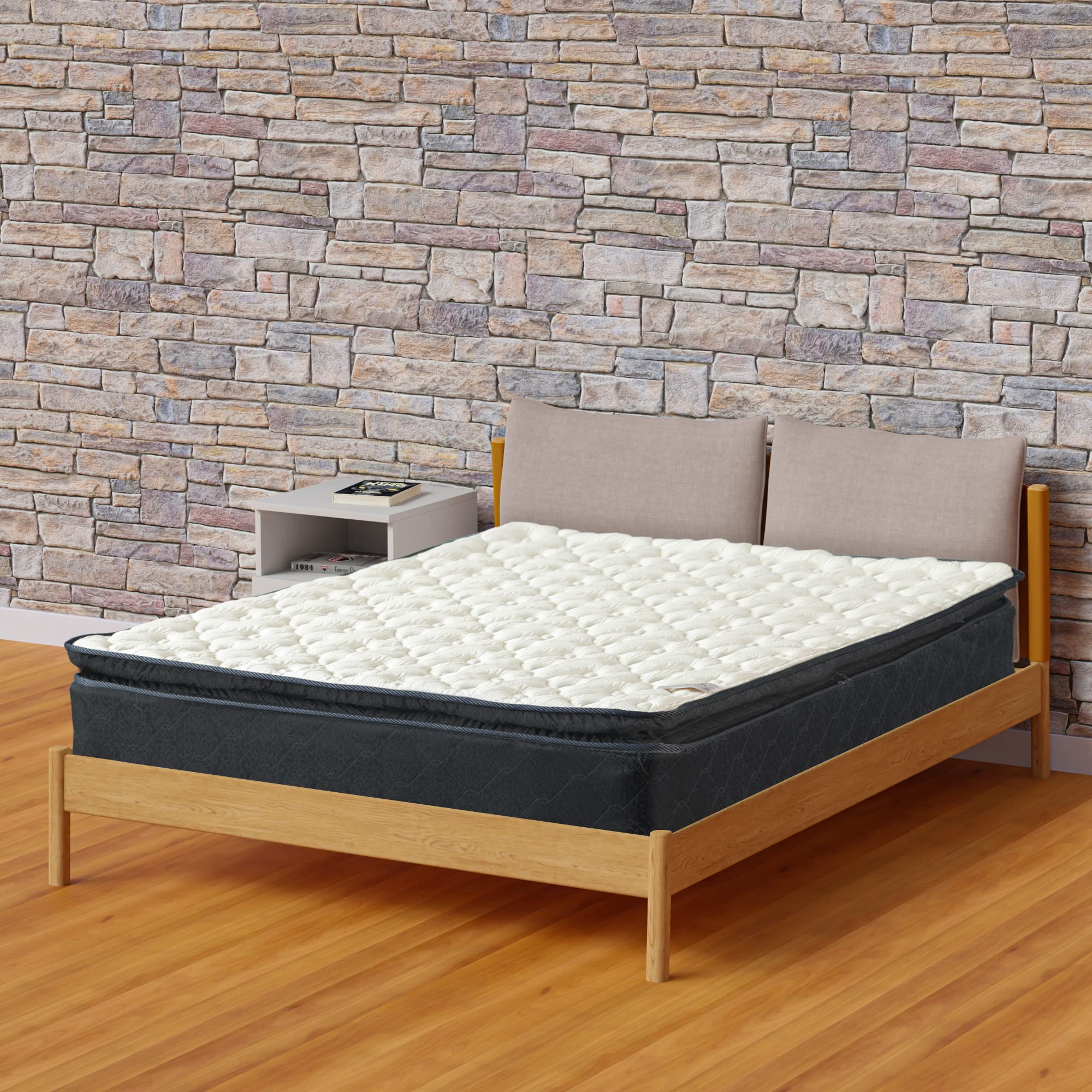 Greaton, 9-Inch Medium Firm Pillow Top Heavier Pocket Coil Spring Hybrid Mattress, Motion Isolation with Durable Support, Bed in a Box, Twin, White