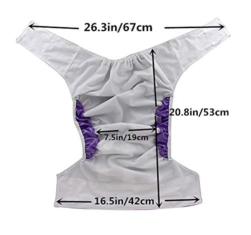 Sigzagor Teen Adult Cloth Diaper Nappy Reusable Washable for Disability (Floral)