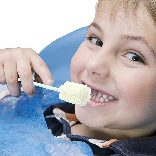 MUNKCARE Oral Swabs Disposable- Untreated and Unflavored Mouth Oral Cleaning Sponge Toothbrushes White 100 Counts
