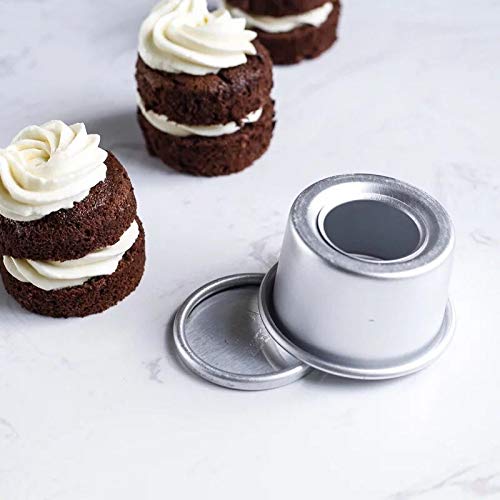 Astra Gourmet Perfect Performance Aluminium Mini Round Cheesecake Pan Cupcake Pan Muffin Pan, Perfect for Indivdiual Desserts, Set of 10