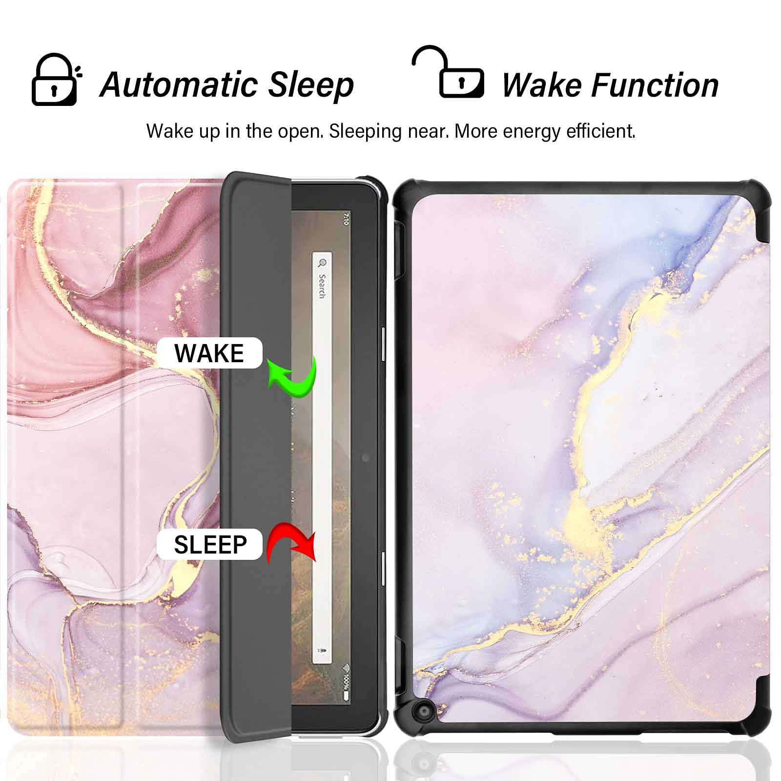 Aippdo Case for All-New Fire HD 10 & Fire HD 10 Plus Tablet (10.1", 11th Generation, 2021 Release), Slim Folding PU Leather Stand Cover Case with Auto Wake/Sleep