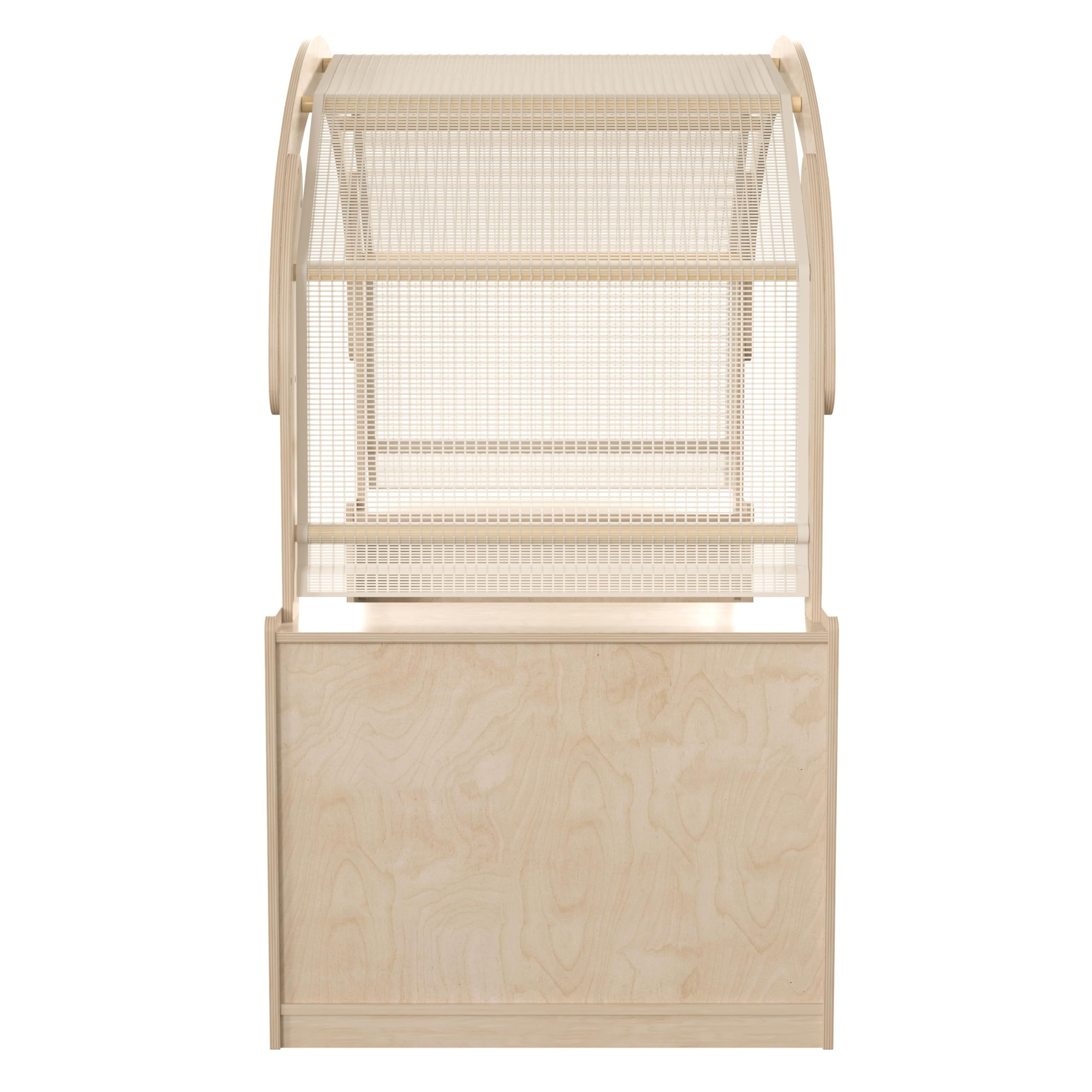 Classroom Essentials Commercial Grade Wooden Quiet Corner Reading Nook with Two Storage Shelf Units and Canopy-Green Guard Certified Wood