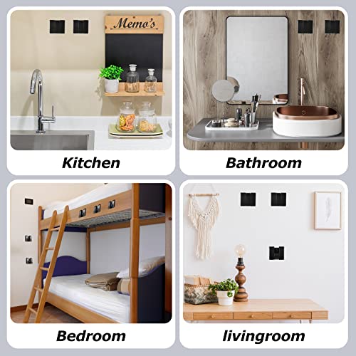 Folding Hideaway Coat Hooks 4 Pieces Heavy Duty Wall Hooks Black Towel Hooks for Bathrooms Retractable Coat Hook Space Aluminum Wall Hooks Hanging Hooks for Closet Scarf Hat Robe Key Purse Bag