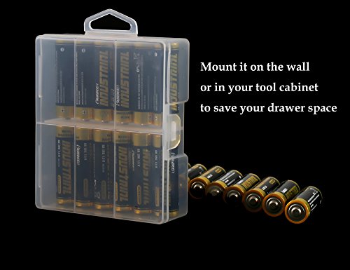 Whizzotech AA and AAA Battery Storage Case Holder Organizer Box (24 AA + 24 AAA)