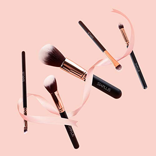 SIXPLUS Makeup Brushes Cosmetics Professional Essential 11-Piece Royal Golden Make Up Brush Set Kits with Makeup Bag and Pouch(Golden)