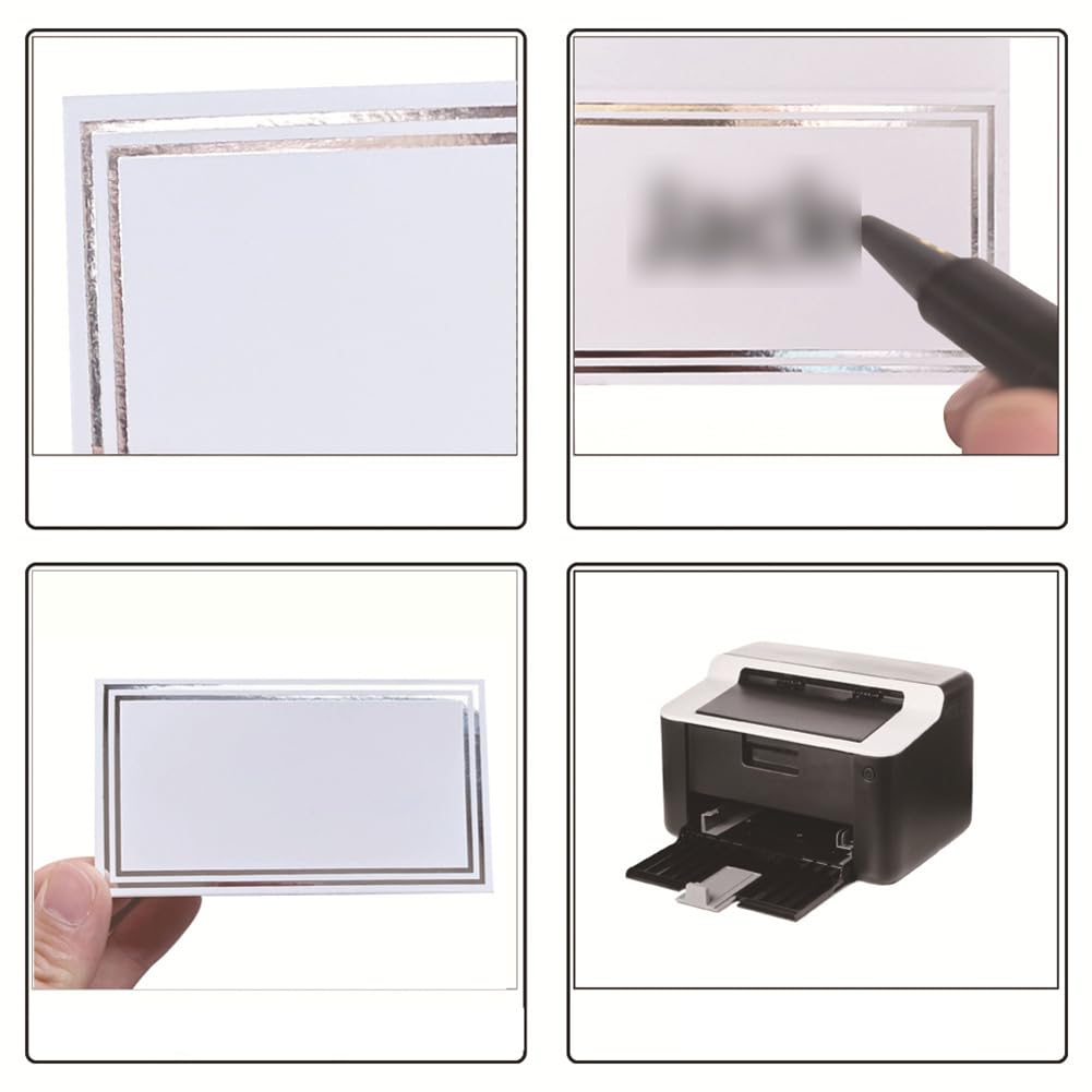 ccHuDE 50 Pcs Table Place Cards Tent Name Place Cards Folded Table Setting Cards Blank Table Number Signs with Foil Border for Wedding Party Gold