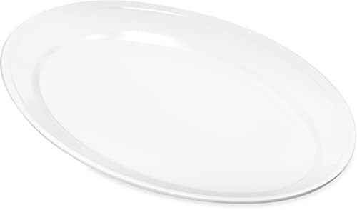 Carlisle FoodService Products ARR12002 Melamine Oval Platter, 12" Length x 8-1/2" Width x 1.07" Height, White, Large (Case of 12)