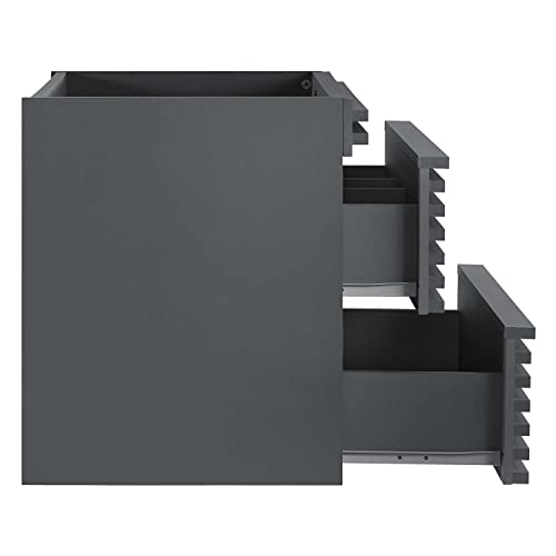 Modway Render 23.5" MDF Wood Wall-Mount Bathroom Vanity Cabinet in Gray