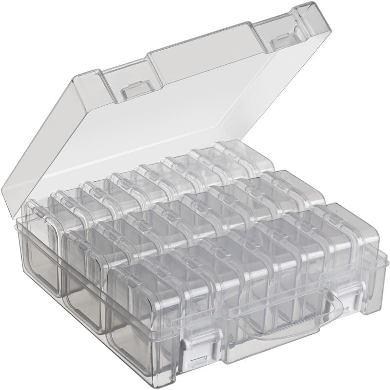 Bead Organizer Box, 24 Slots Diamond Painting Bead Storage Containers, Diamond Painting Art Accessories Boxes Craft Bead Storage Box Organizer Bead Organizers and Storage for Rhinestones (1 Pack)