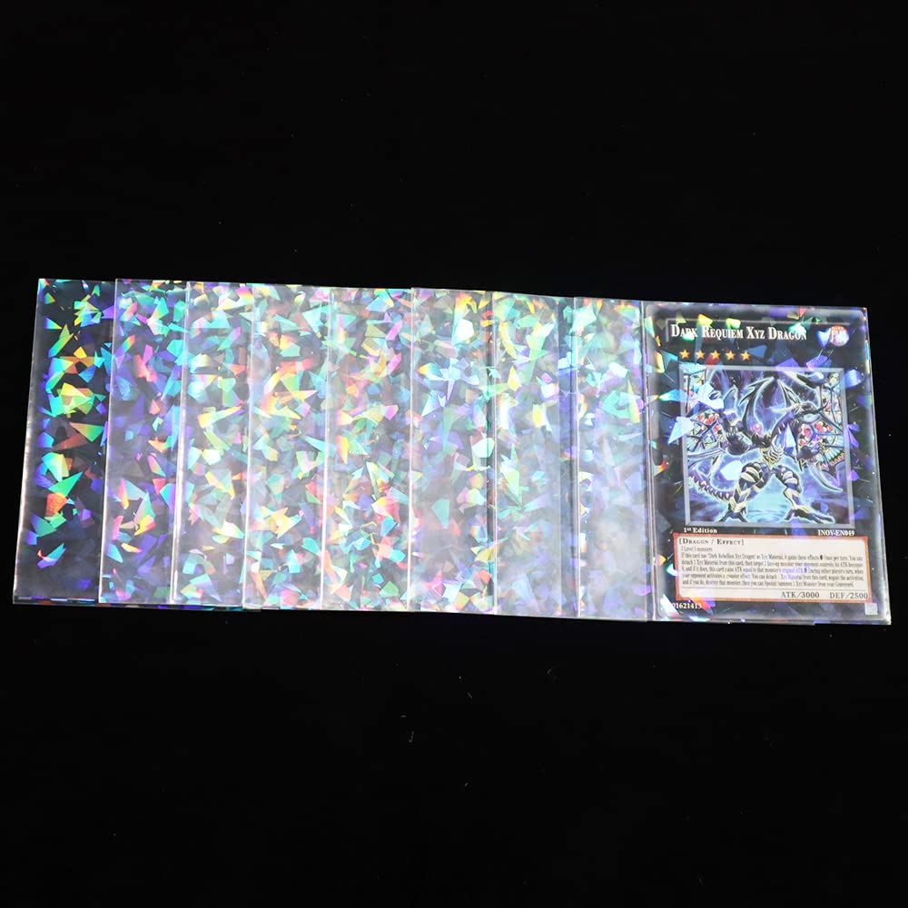Black Lotus 100pcs Broken Glass Gemstone Laser Flashing Card Film Holographic Idol Photo Sleeves Ultra Super Protector (61x88mm)