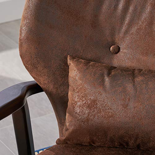 Christopher Knight Home Haddie Mid Century Modern Fabric Club Chair, Brown and Dark Espresso, 31.25D x 26.25W x 32.75H Inch