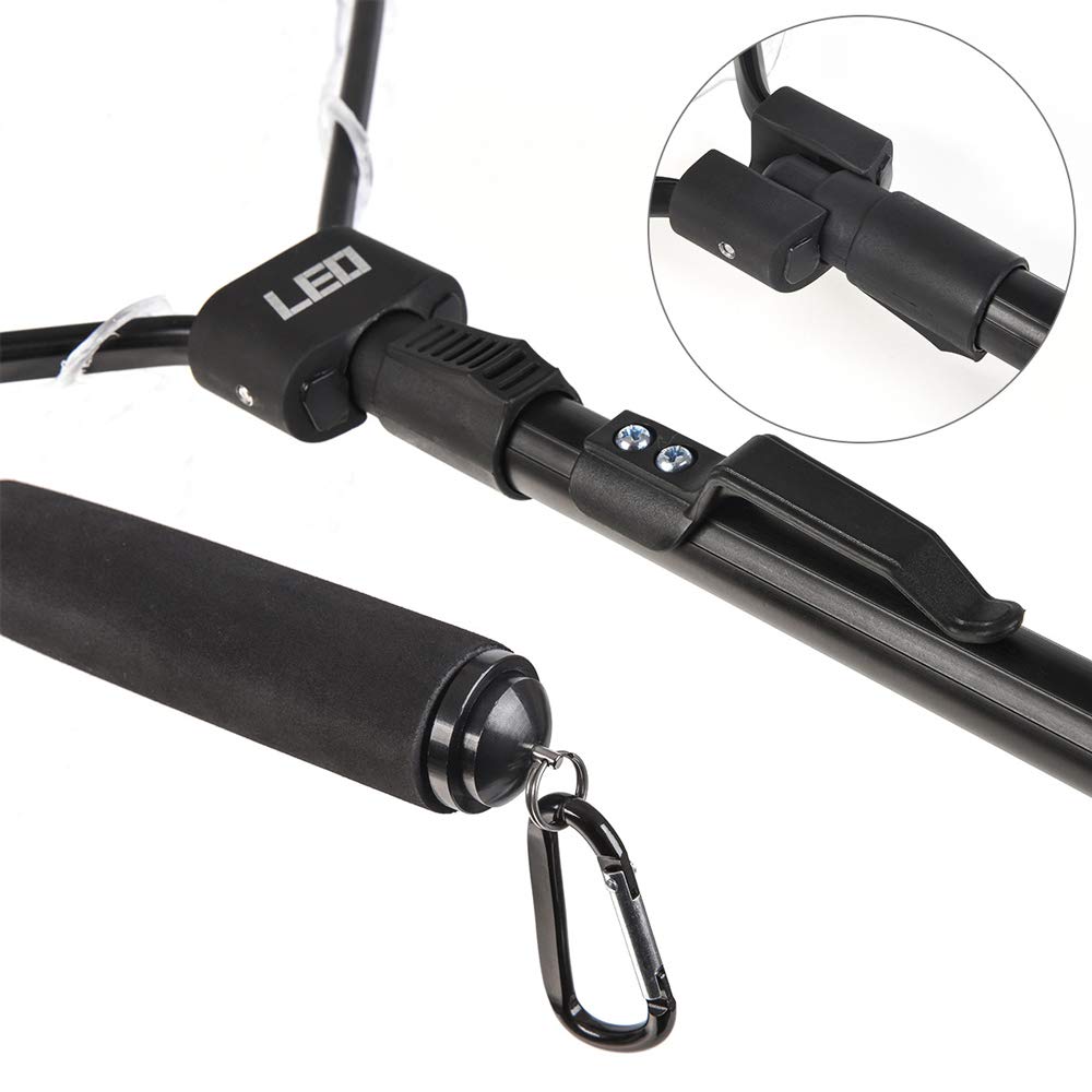 AIKENR Folding Fishing Net, Fly Fishing Landing Net Soft Rubber Safe Catch and Release, Aluminum Alloy Frame and Comfortable EVA Handle with Sturdy Carabiner