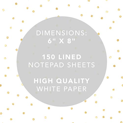 Graphique Blue Plaid Large Notepad, Modern “Notes” Notepad with 150 Tear-Off Sheets and Chic Design, Perfect for Kitchen Counters, Nightstands, Desks, and More, 6" x 8"