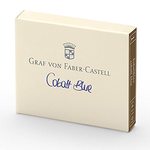 GRAF von Faber-Castell Ink Cartridges, Box of 6, Cobalt Blue (FC141101)