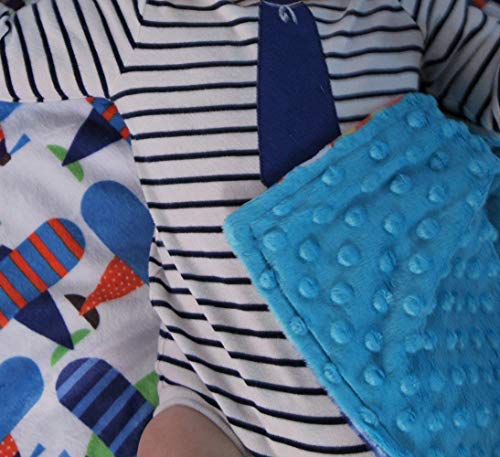 Snuggle Stuffs Unisex Baby Reversible Minky Dot Stroller Blanket (Choose Color) (Airplane/Turquoise)