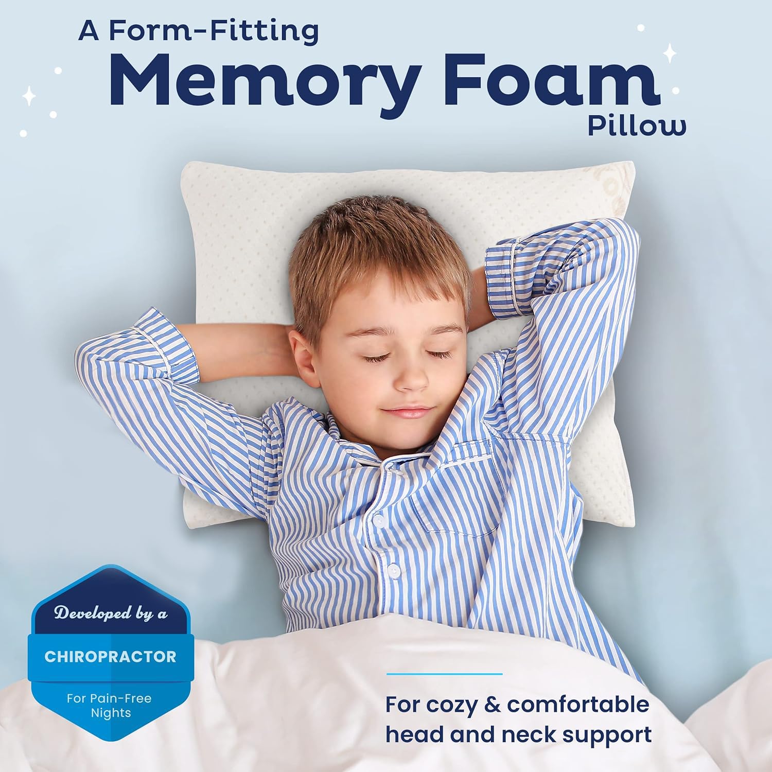 Snuggle-Pedic Toddler Pillow for Travel & Camping - USA Made Shredded Memory Foam Pillows w/Cooling Cover - Kids Pillow