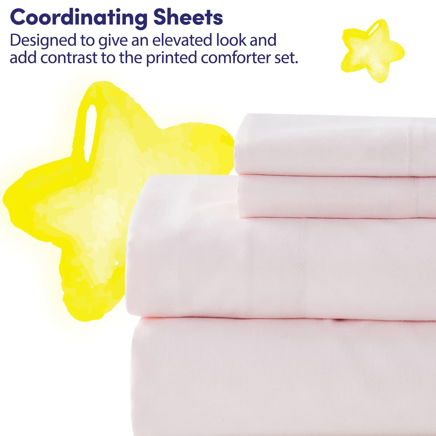Kids Bedding Set Bed in a Bag for Boys and Girls Toddlers Printed Sheet Set and Comforter , Twin, Rainbow Unicorn