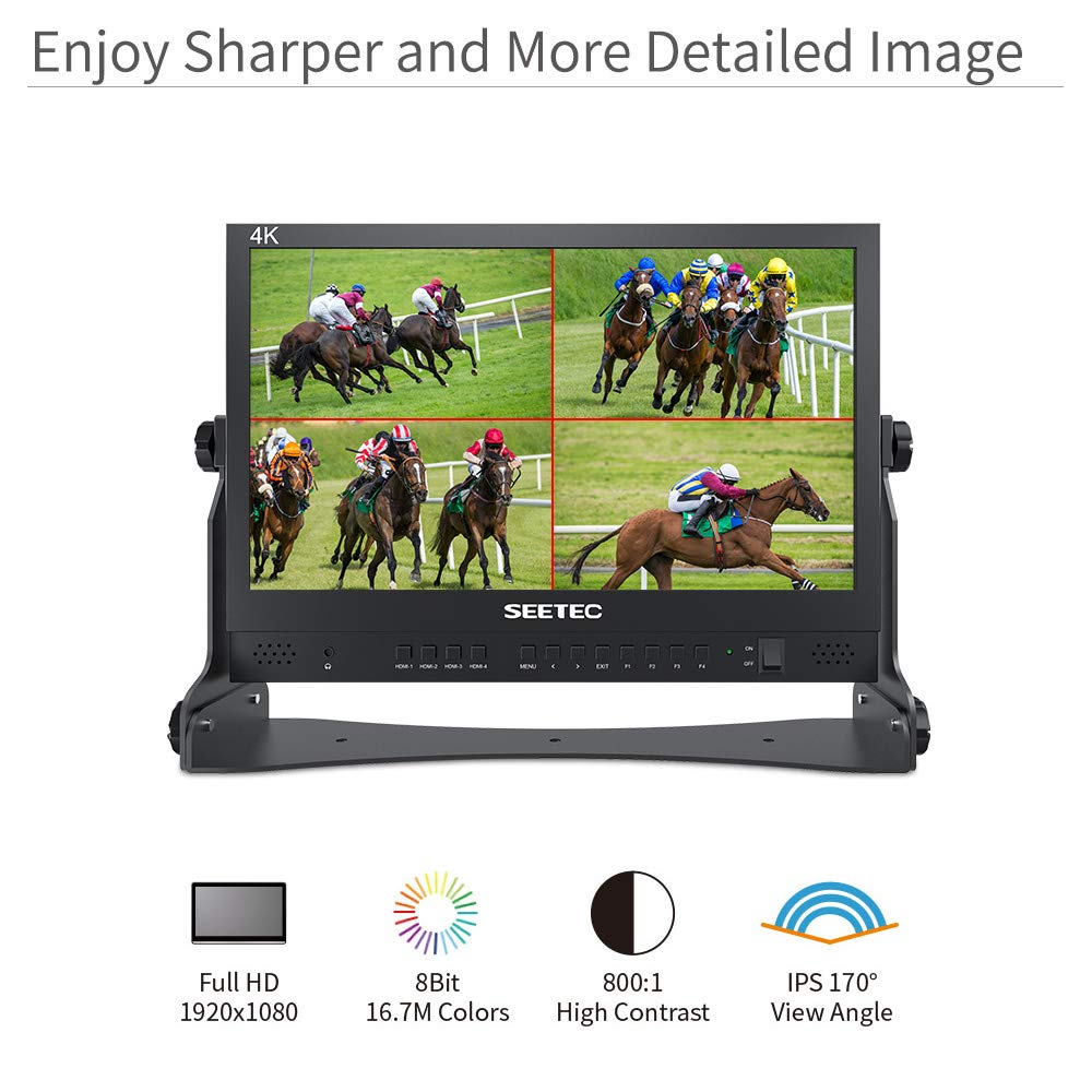 SEETEC ATEM156 15.6" 4 HDMI Input Output Quad Split Display for ATEM Mini Video Switcher Live Streaming Broadcast Director Monitor Used in Movie Production