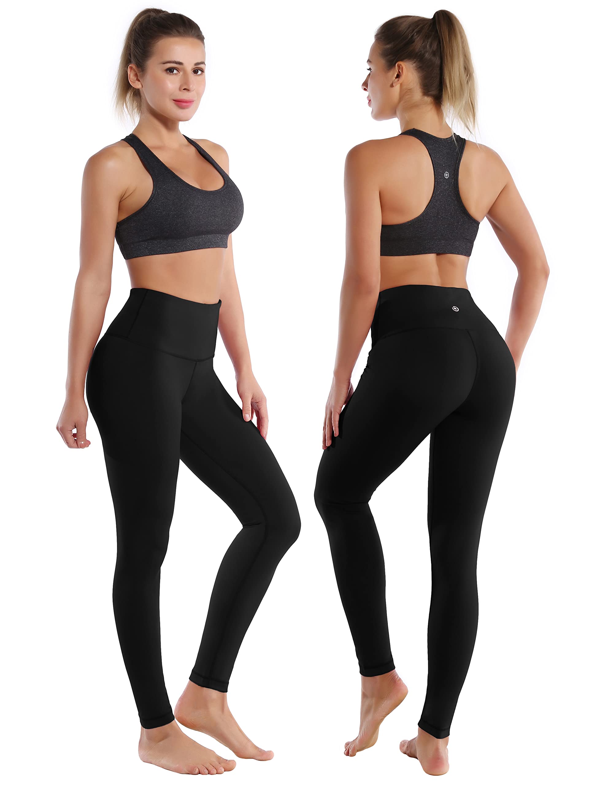 BUBBLELIME 4 Styles 25"/26"/27"/28" High Waist Yoga Pants Running Workout Leggings - Basic_Black X-Small-27 Inseam