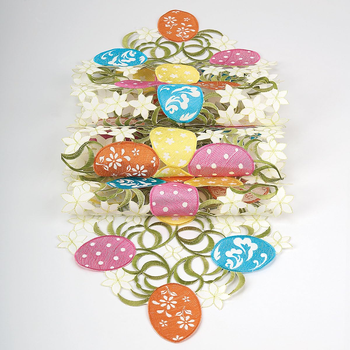 Current Easter Egg Table Runner - 13 x 72-Inch Easter Indoor & Outdoor Dining Decorations, Embroidered Home Decor, Holiday Centerpiece, Machine Washable Polyester