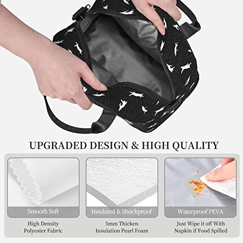Cute Cats Lunch Bag Reusable Insulated Lunch Tote Bag Lunchbox Container With Adjustable Shoulder Strap For Office Work School Picnic Travel