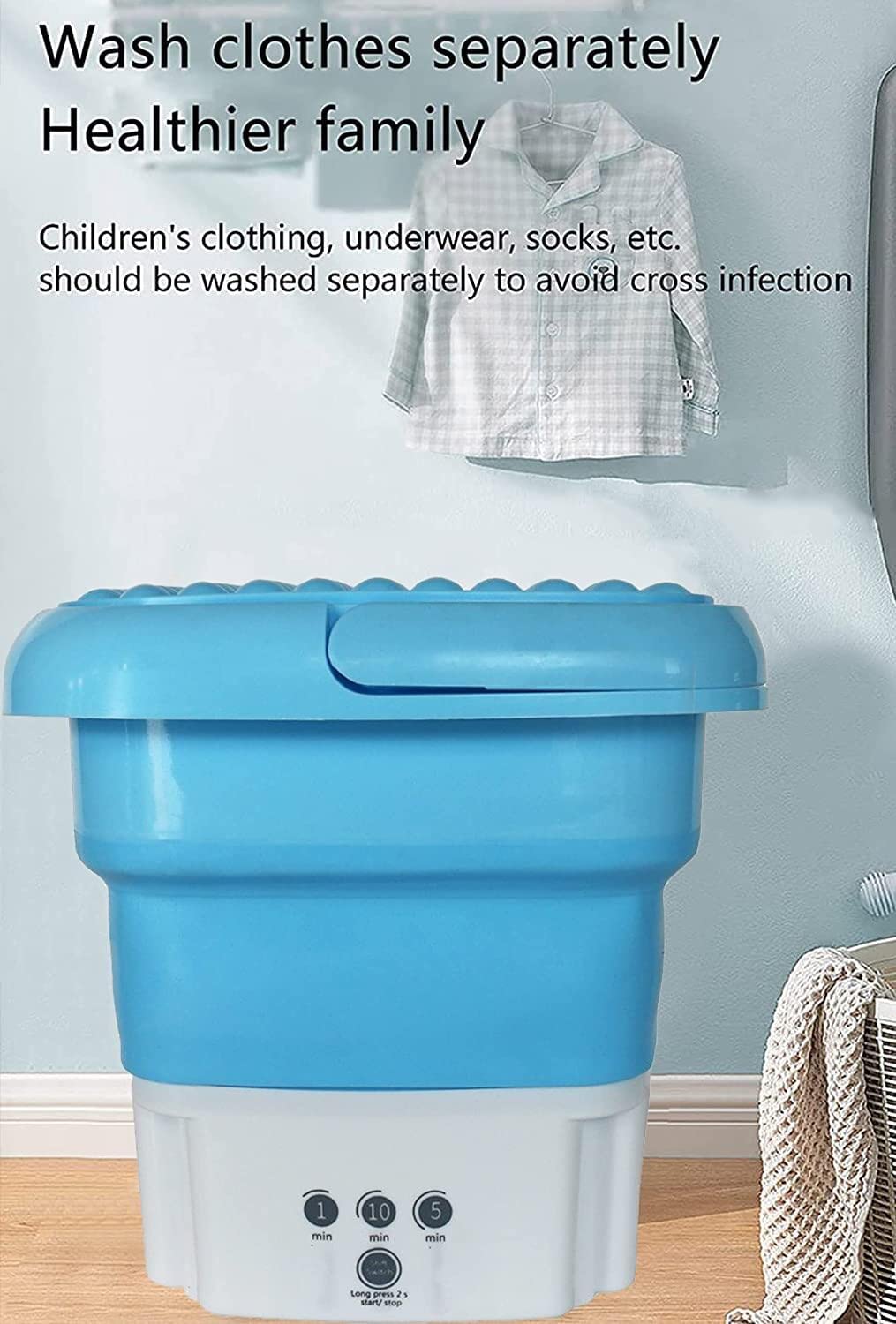 Luxmars Portable Washing Machine and Dryer Combo Mini Folding Washing Machine Washer