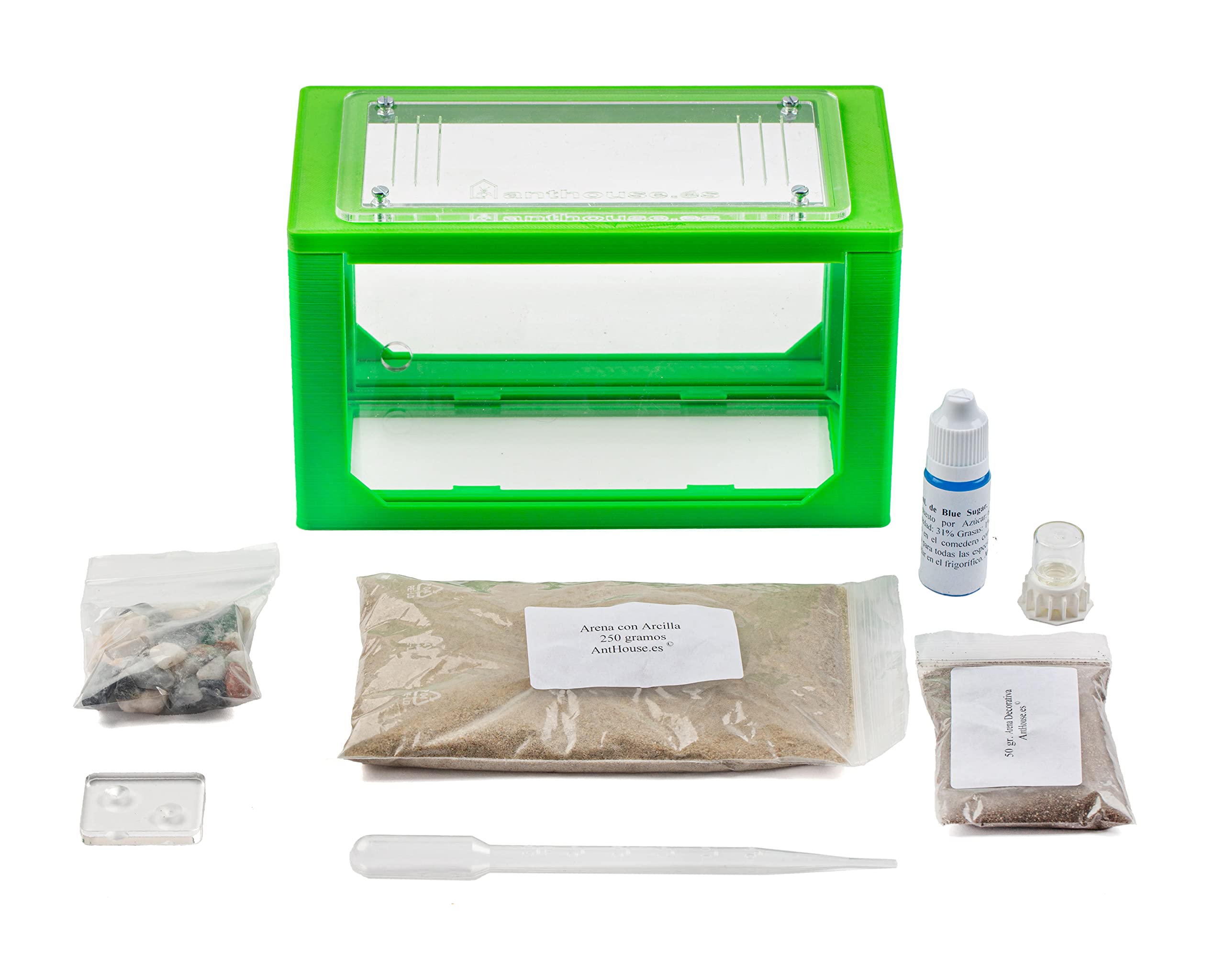 AntHouse - Natural Sand Ant Farm | 3D Green Starter Kit 7.87 x 3.94 x 3.94 in