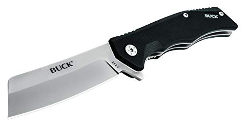 Buck Knives 252 Trunk Folding Liner Lock Pocket Knife Cleaver Blade (Black)