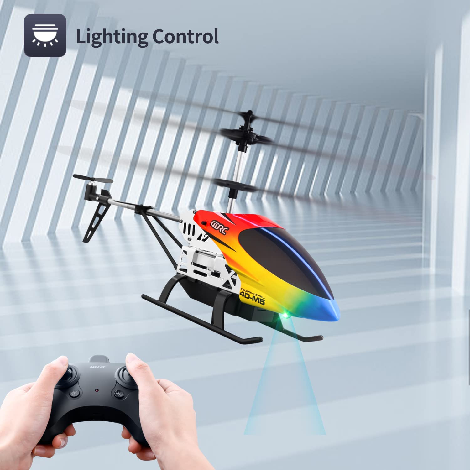 DRONEEYE M5 Remote Control Helicopter for Kids,Altitude Hold 2.4GHz RC Aircraft with Gyro for Beginner Hobby Toys,30 Min Play,Indoor Flying with 3.5 Channel,LED Light,High,Low Speed